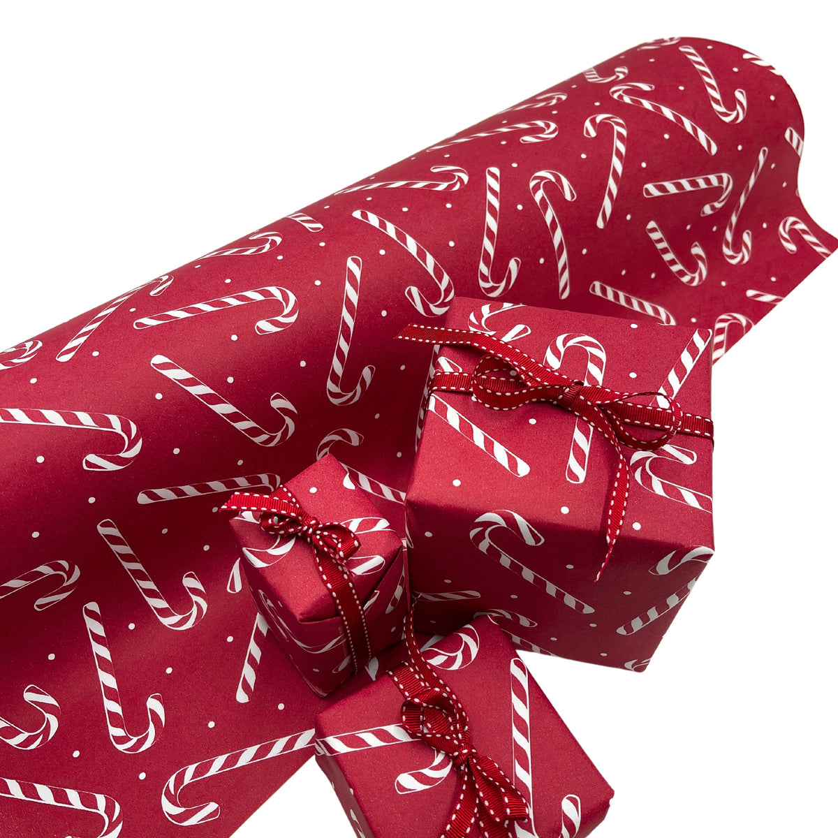 Candy Cane Red Gift Wrapping Paper – 80gsm, 60cm Wide | Festive Christ ...
